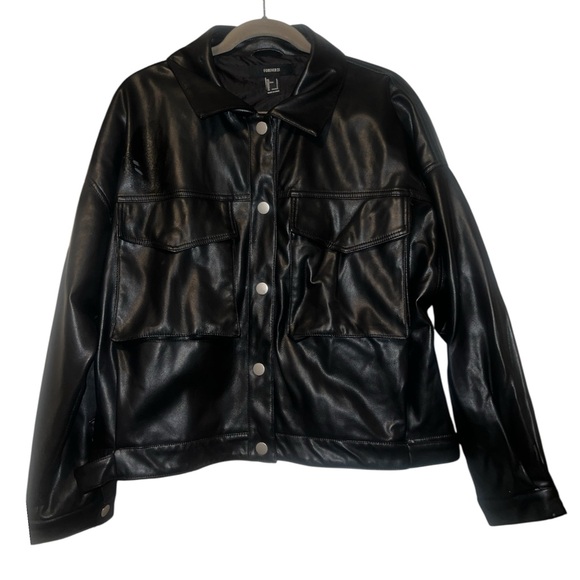 Forever 21 | Jackets & Coats | Forever 2 Faux Black Leather Jacket ...